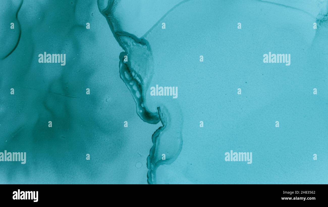 Pastel Flow Design. Blue Sea Fashion Abstraction. Watercolor Color ...