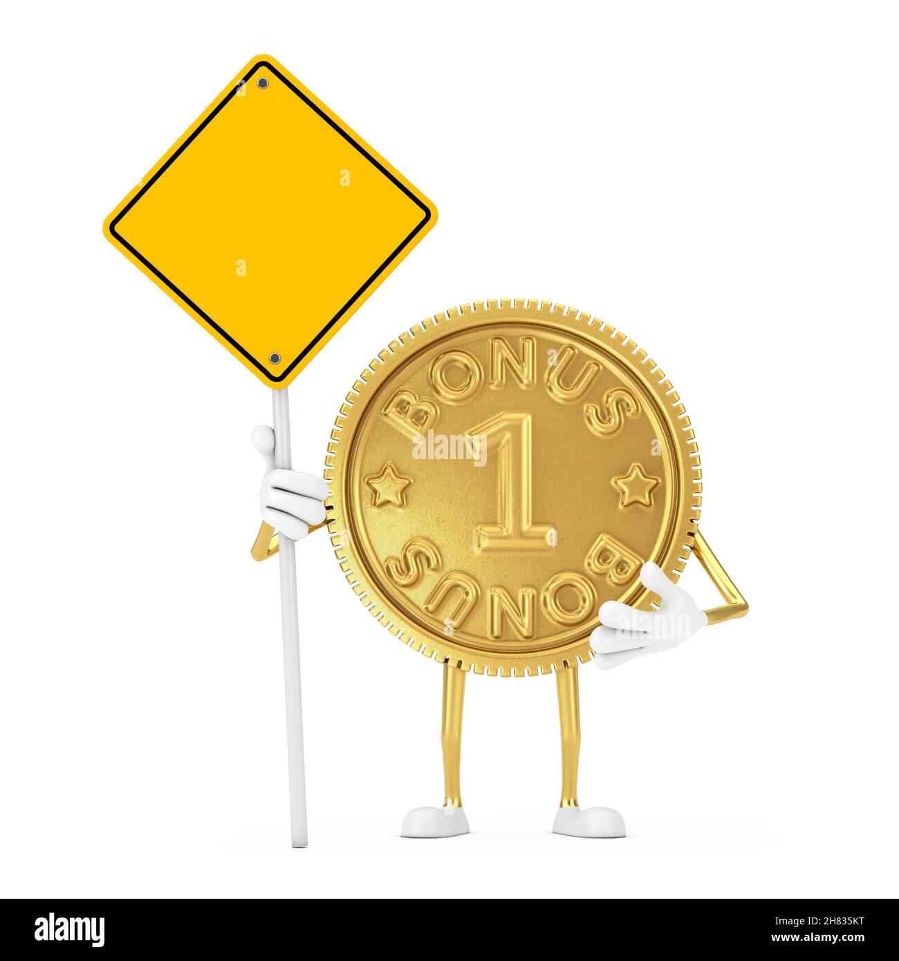 Golden Loyalty Program Bonus Coin Person Character Mascot and Yellow ...