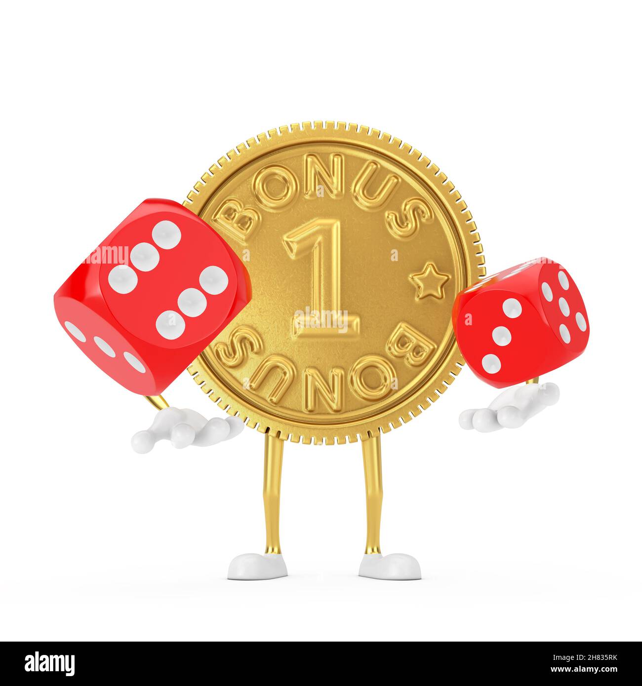 Golden Loyalty Program Bonus Coin Person Character Mascot with Red Game ...