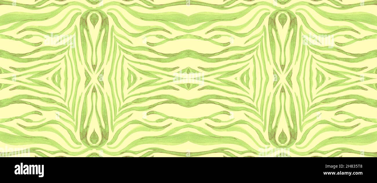 Green Zebra Print Border