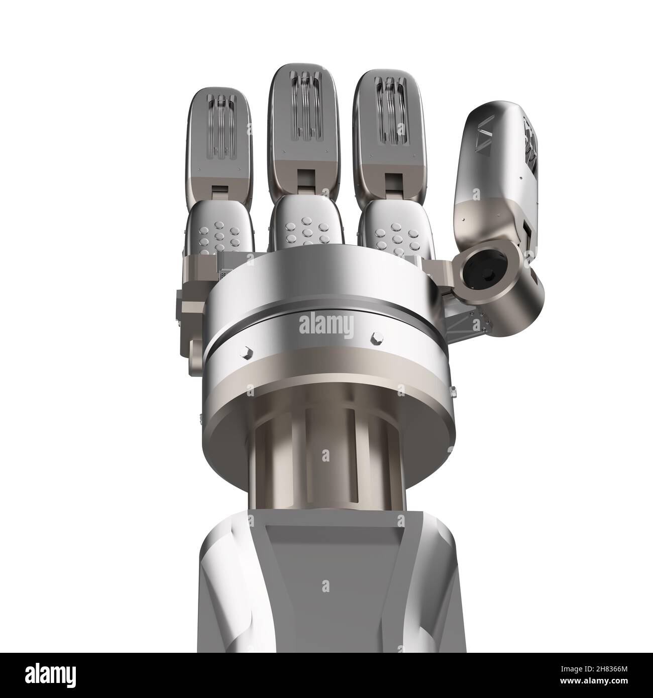 3d rendering robotic hand with hand palm open isolated on white Stock ...