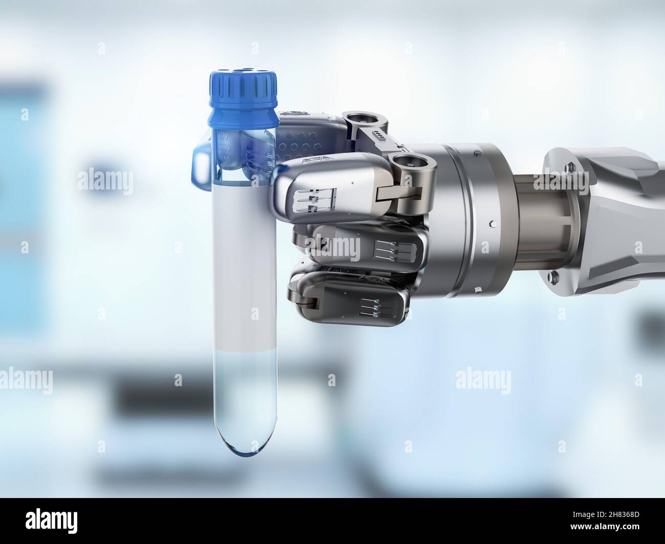Medical laboratory technology with 3d rendering robotic hand hold test ...