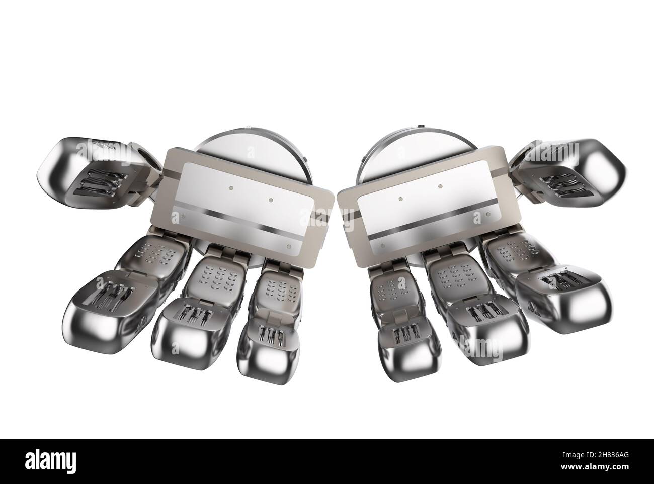 3d rendering robotic hand with hand palm open isolated on white Stock ...