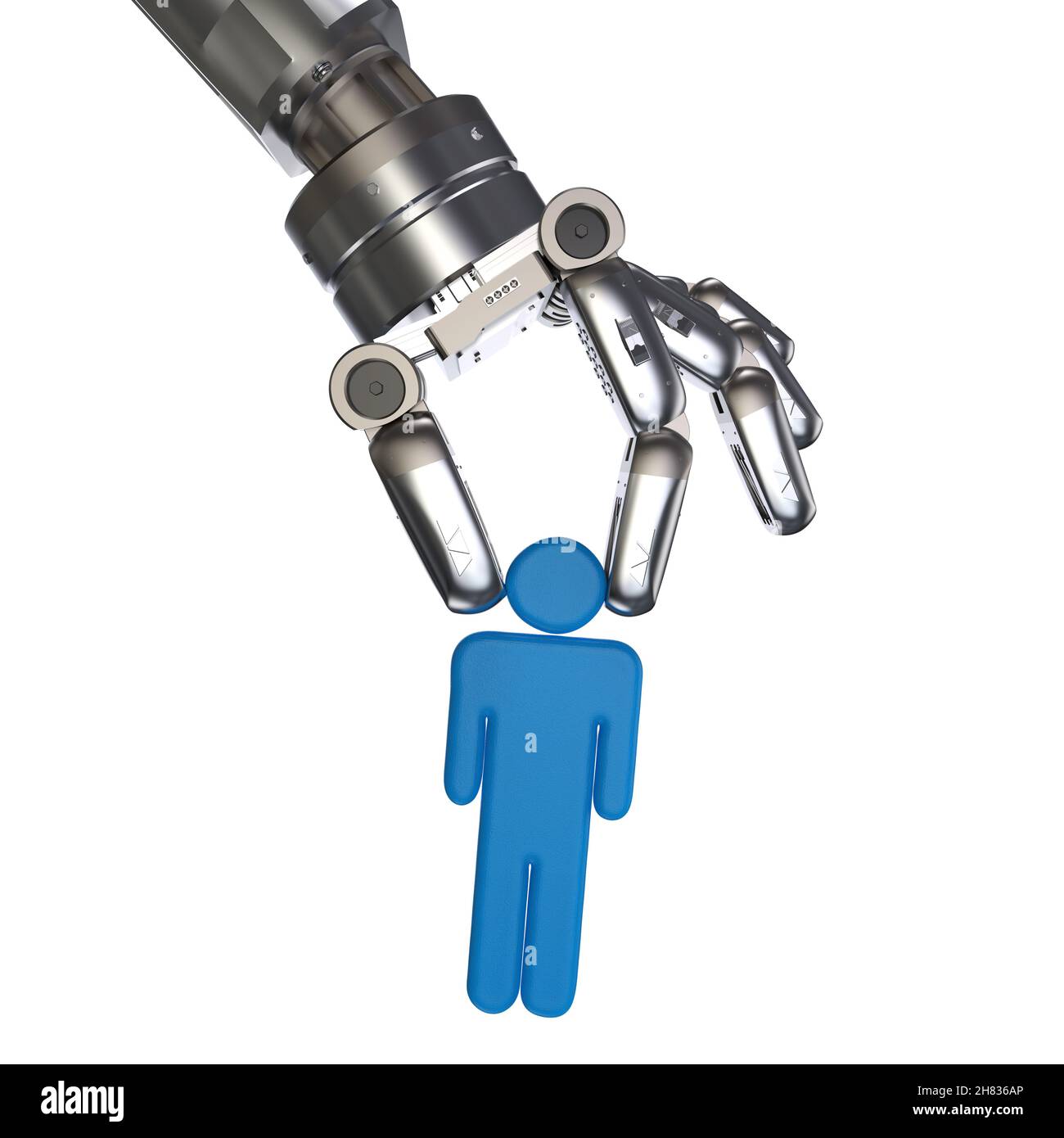 Robot replace human job concept with 3d rendering robot remove human ... Robot replace human job concept with 3d rendering robot remove human ...