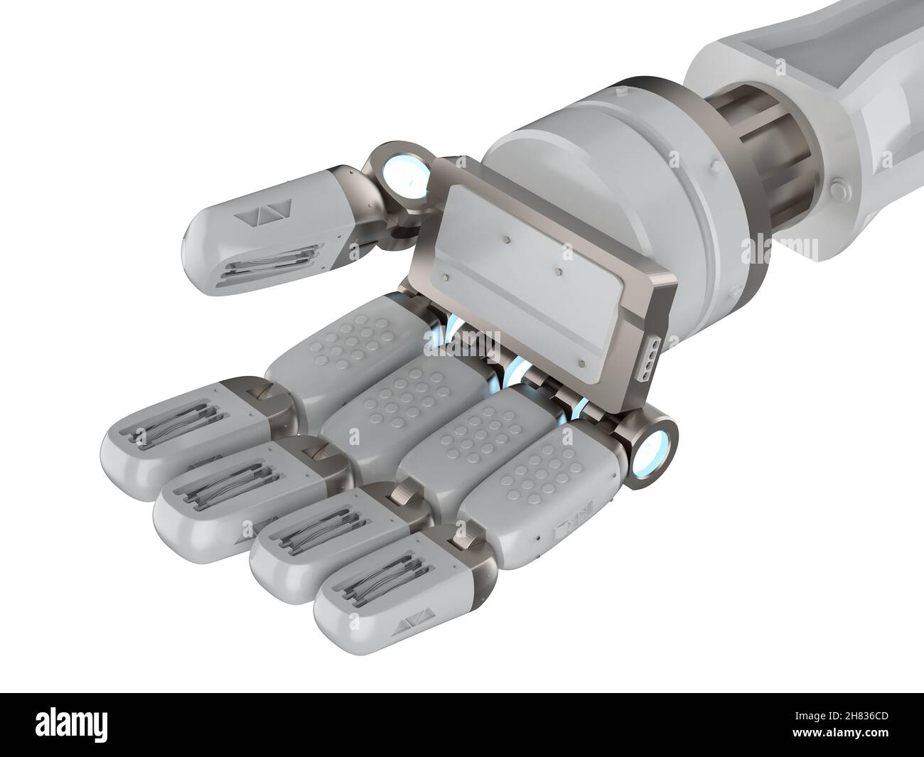3d rendering robotic hand with hand palm open isolated on white Stock ...