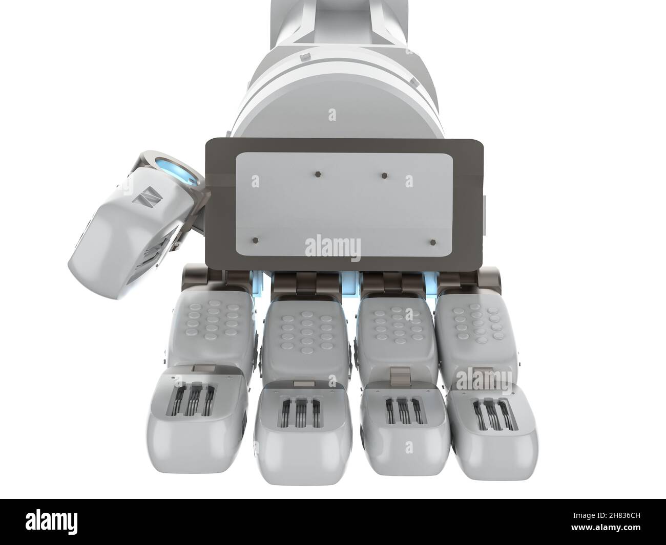 3d rendering robotic hand with hand palm open isolated on white Stock ...