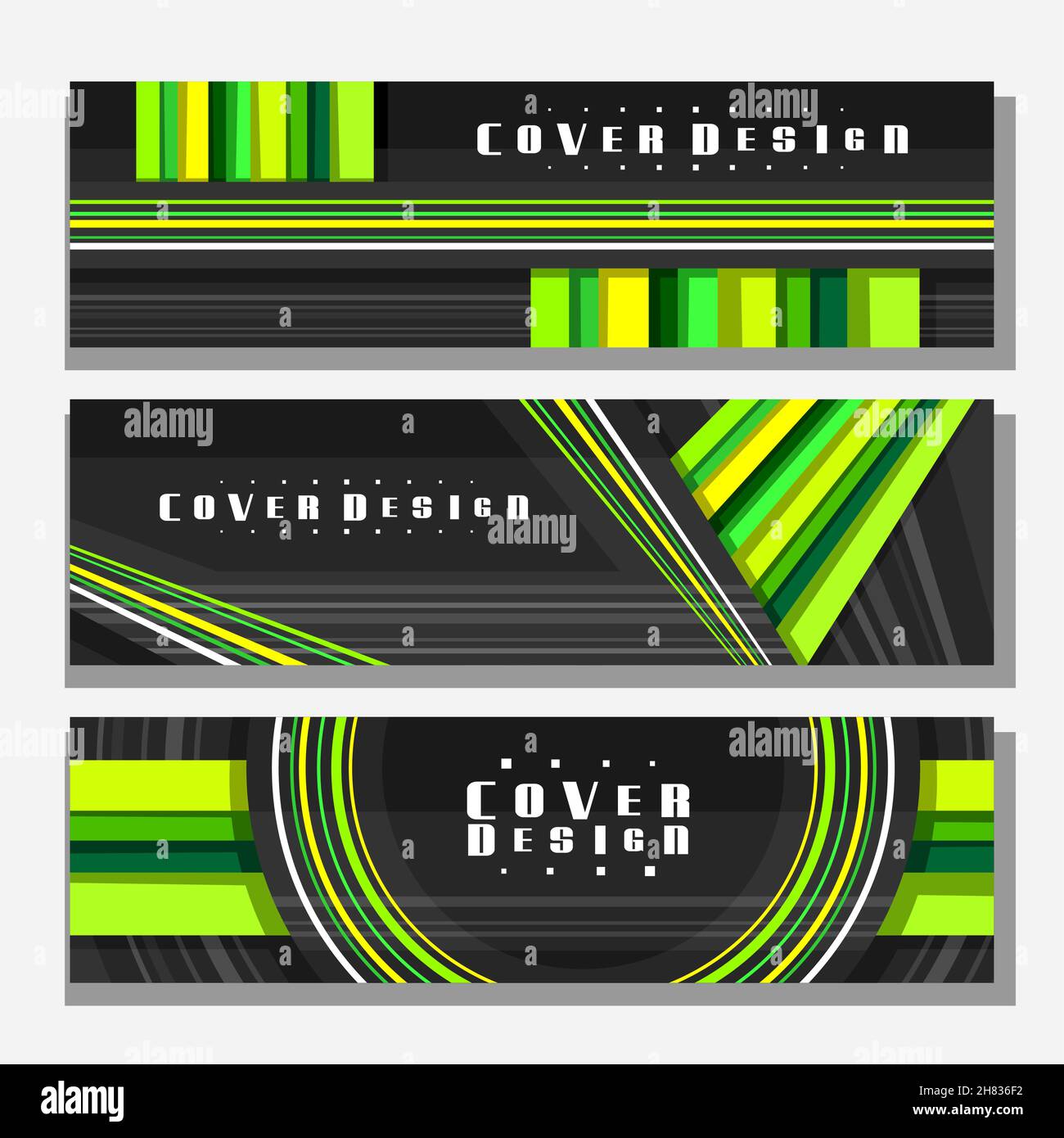 Vector Headers Set, 3 colorful layouts with decorative design circles ...