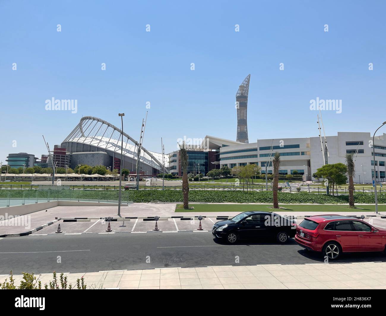 The Khalifa International Stadium and Aspire Tower in Doha, The stadium ...