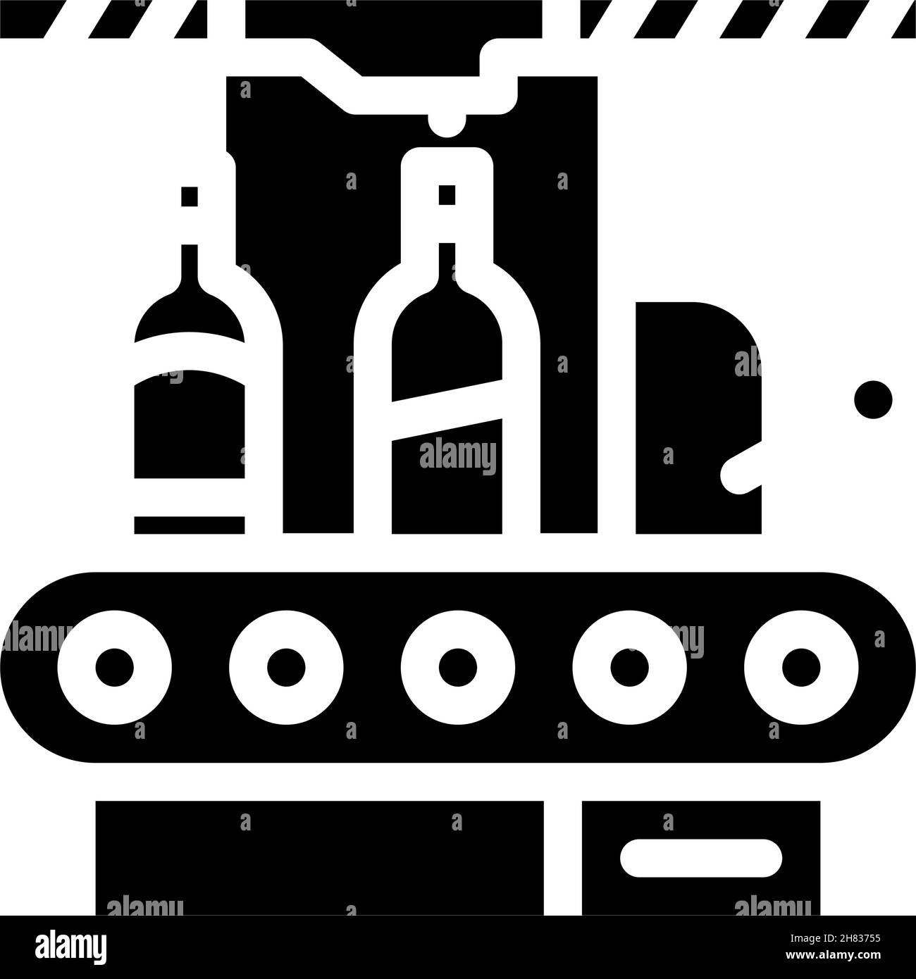 bottling factory conveyor glyph icon vector illustration Stock Vector ...