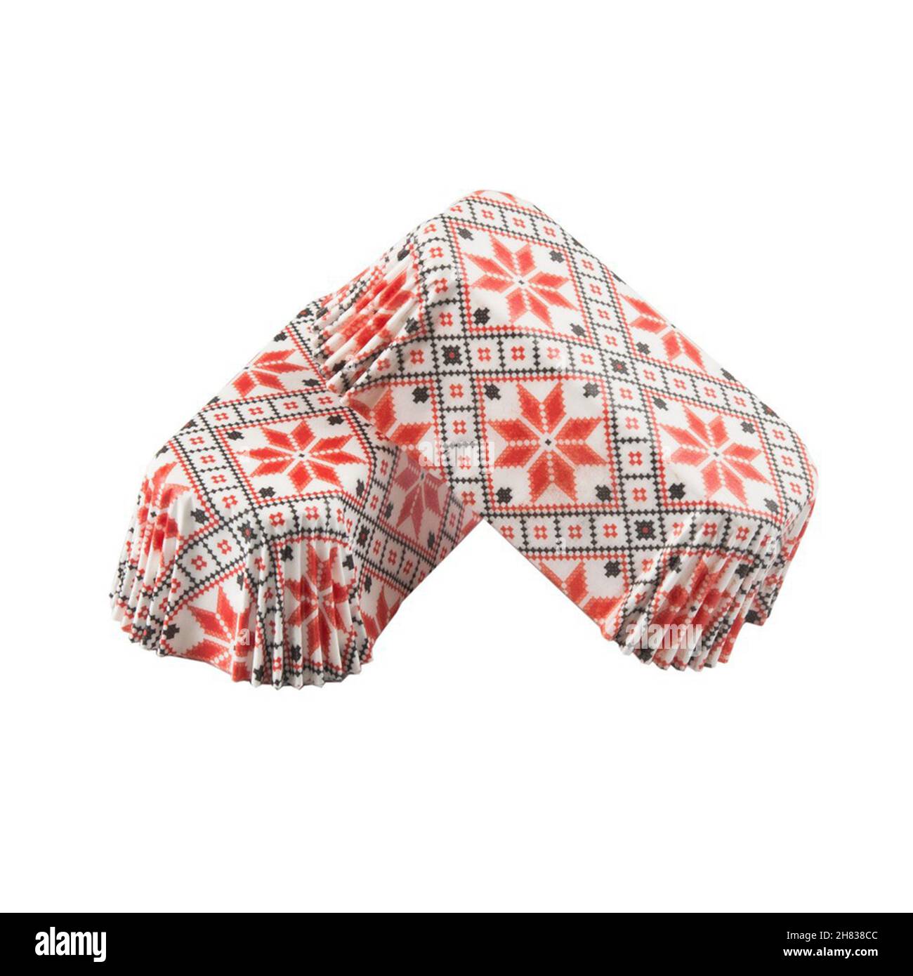 White paper baking forms for cakes with abstract flowers pattern ...