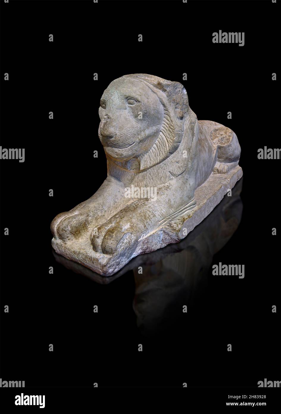 Ancient Egyptian statue of a recumbent lion , 350 BC, 30th Dynasty ...