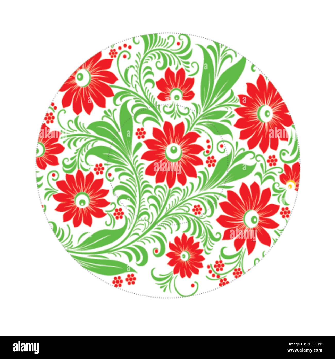 Plate with spring flowers pattern for decoration purposes isolated over ...
