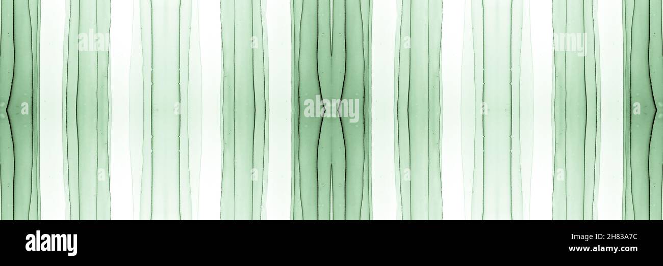 Seamless Watercolor Stripes. Green Hand Paint Stroke Background ...