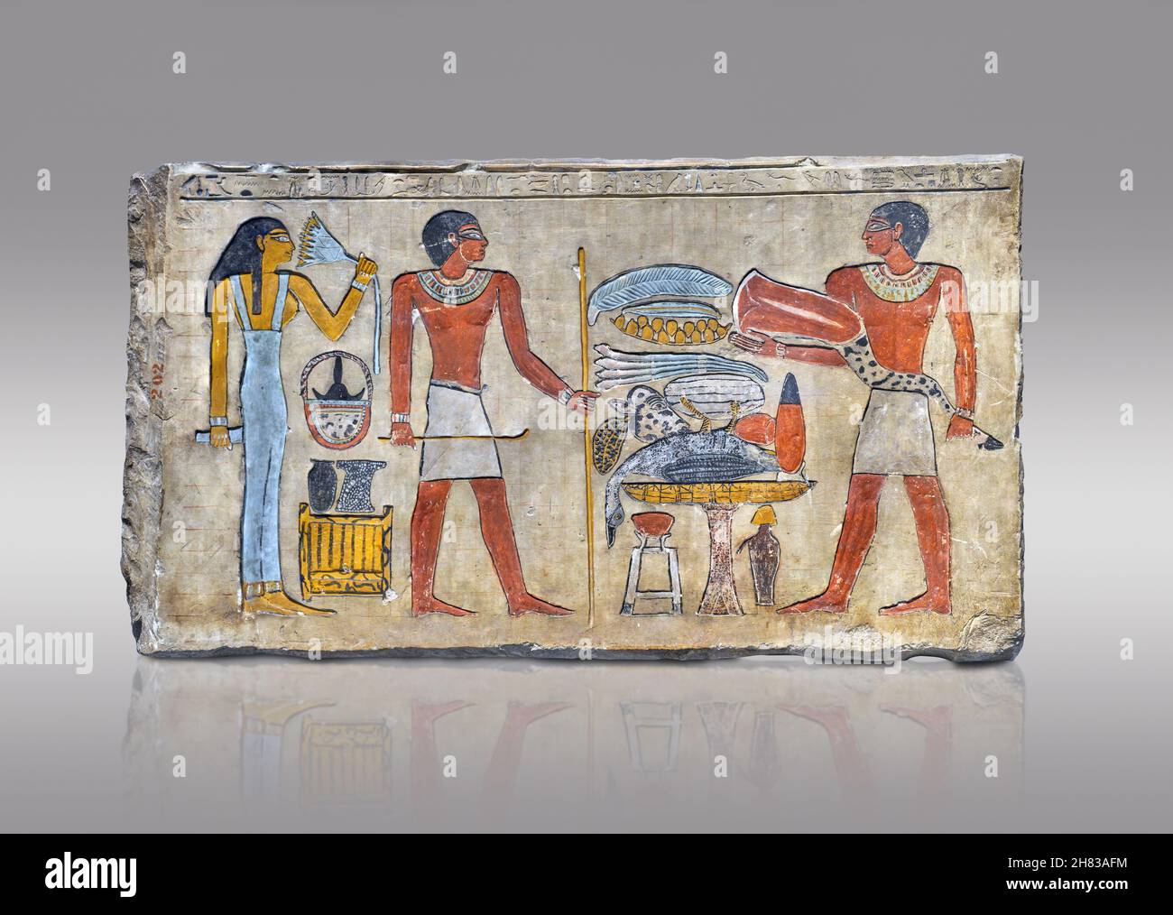 Ancient Egyptian painted relief panel of Cheti and his wife,circa 1980 ...