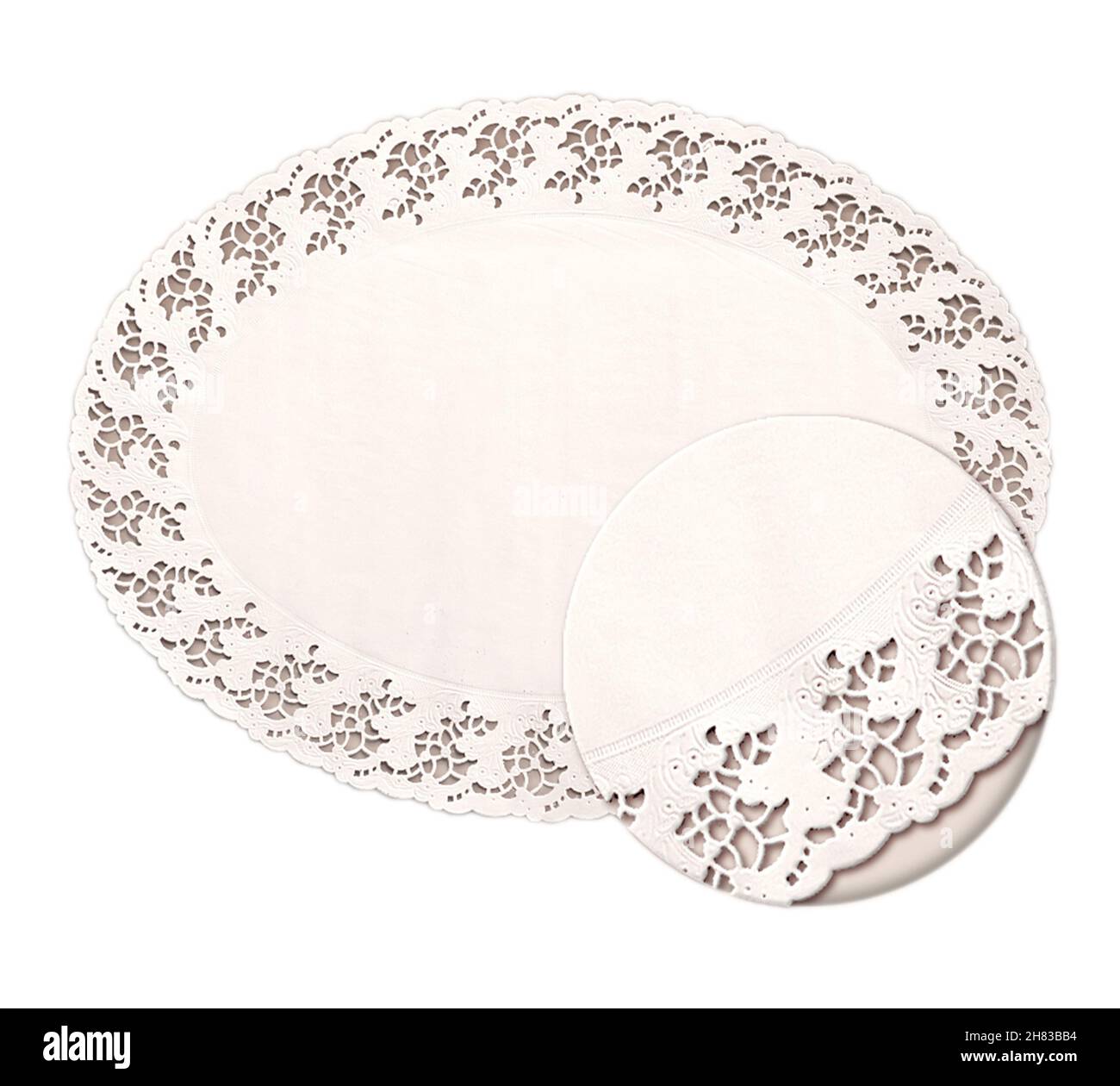 Paper confectionery napkin with decorative texture under magnifying ...