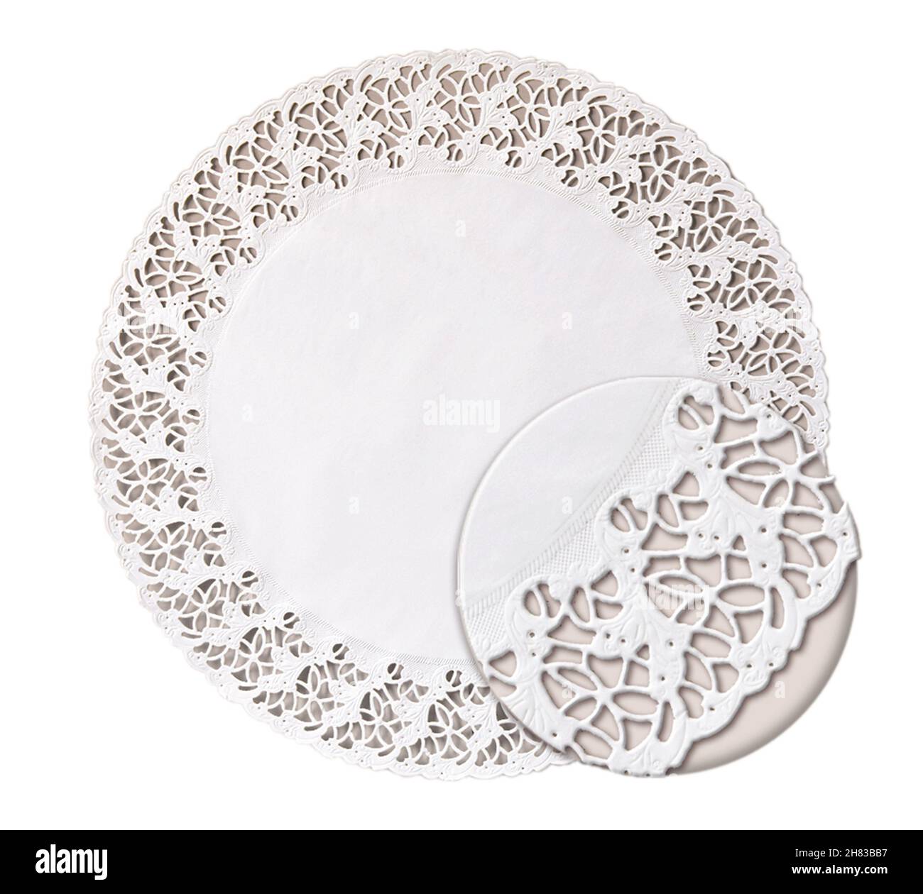 Paper confectionery napkin with decorative texture under magnifying ...
