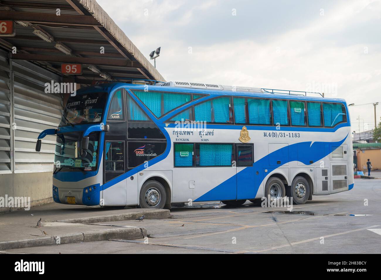 BANGKOK, THAILAND - DEC 14, 2018: Intercity bus at the North Bus ...