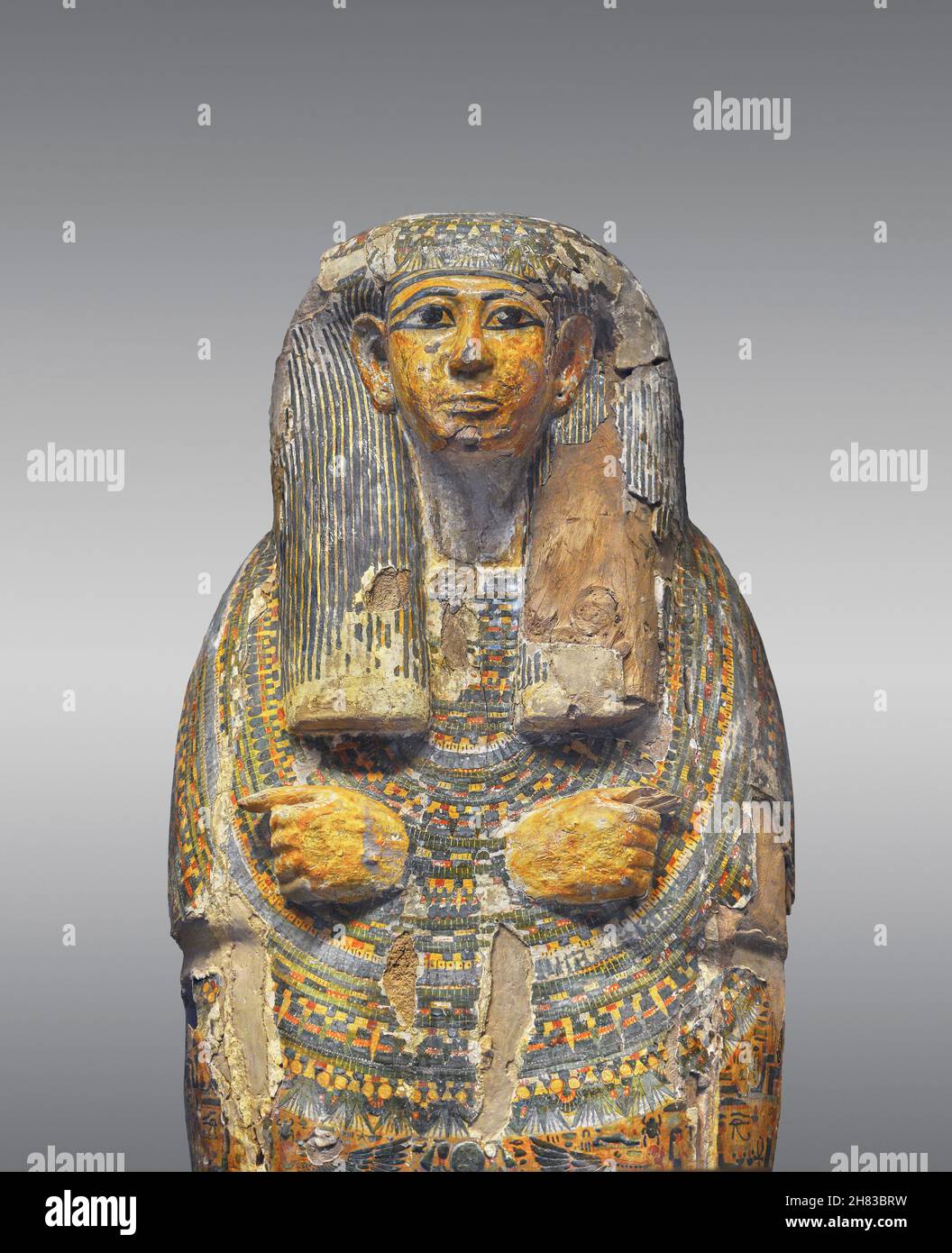 Ancient Egyptian mummy outer case of Nes-pauti-taui, 1081-969 BC, 21st ...