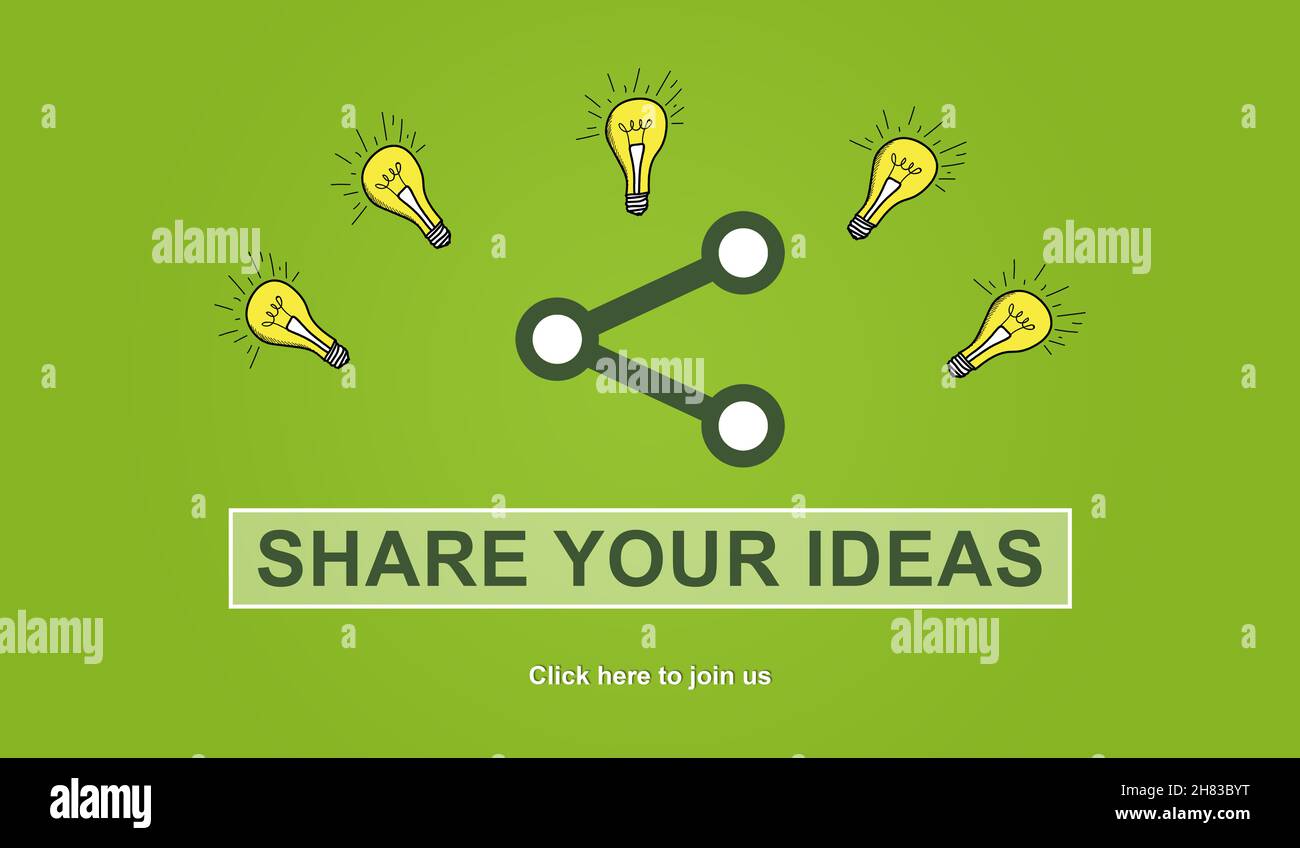 Concept of ideas sharing, illustration Stock Photo - Alamy