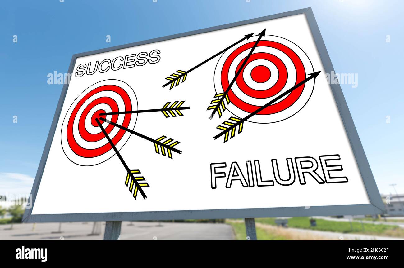 Success and failure concept drawn on a billboard Stock Photo - Alamy