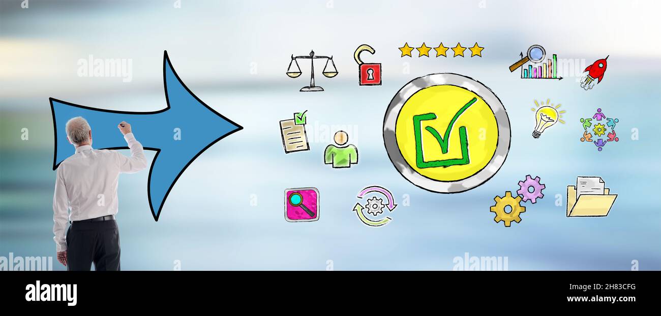 Validation concept drawn by a businessman Stock Photo - Alamy