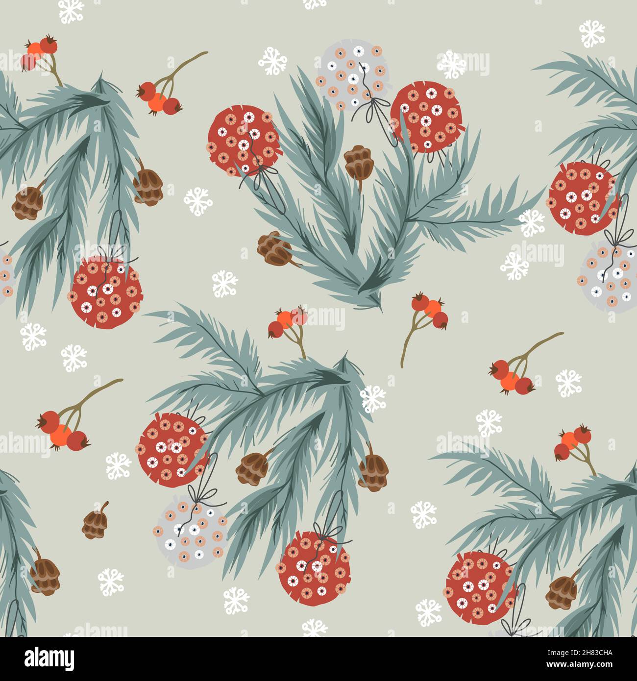 Christmas background seamless pattern, wrapping paper and holiday ...