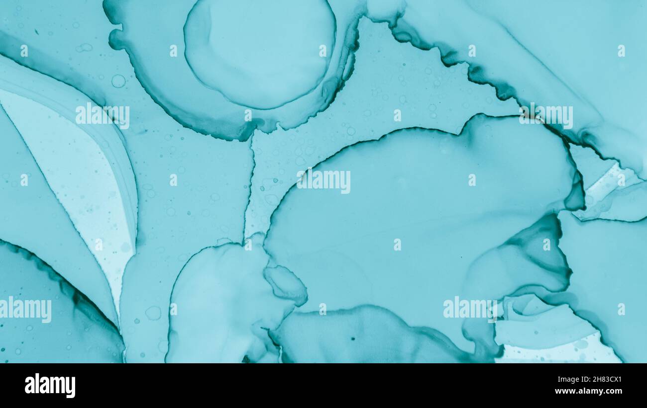 Watercolor Paint Wallpaper. Green Pastel Flow Splash. Blue Ocean ...