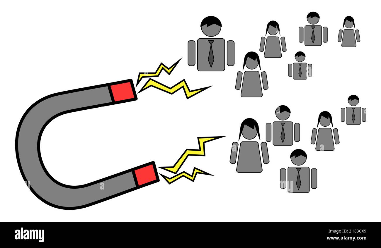 Illustration of a customer attraction concept Stock Photo - Alamy