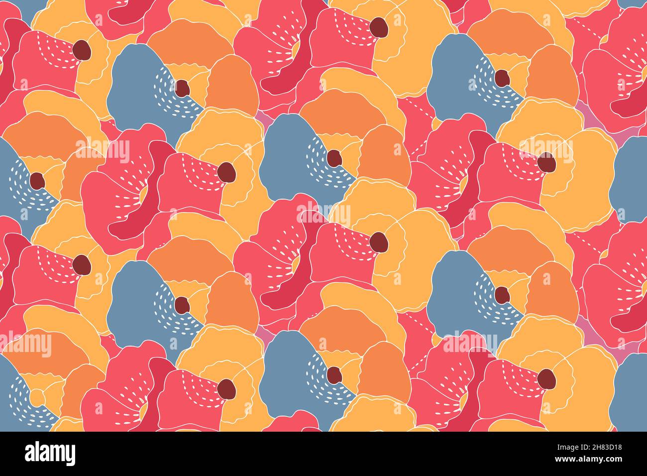 Vector floral seamless abstract pattern. A background of bright and ...