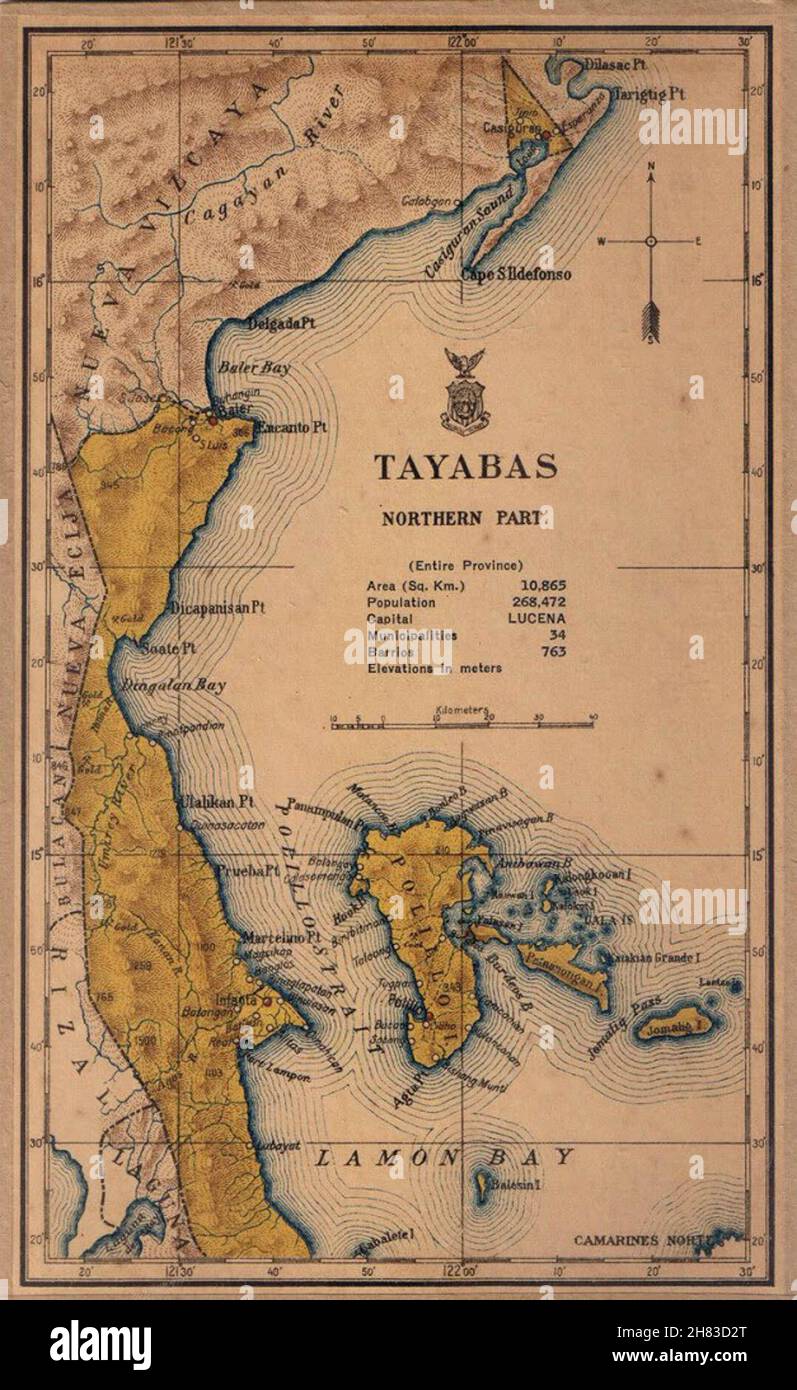 Northern Tayabas province 1918 map Stock Photo - Alamy