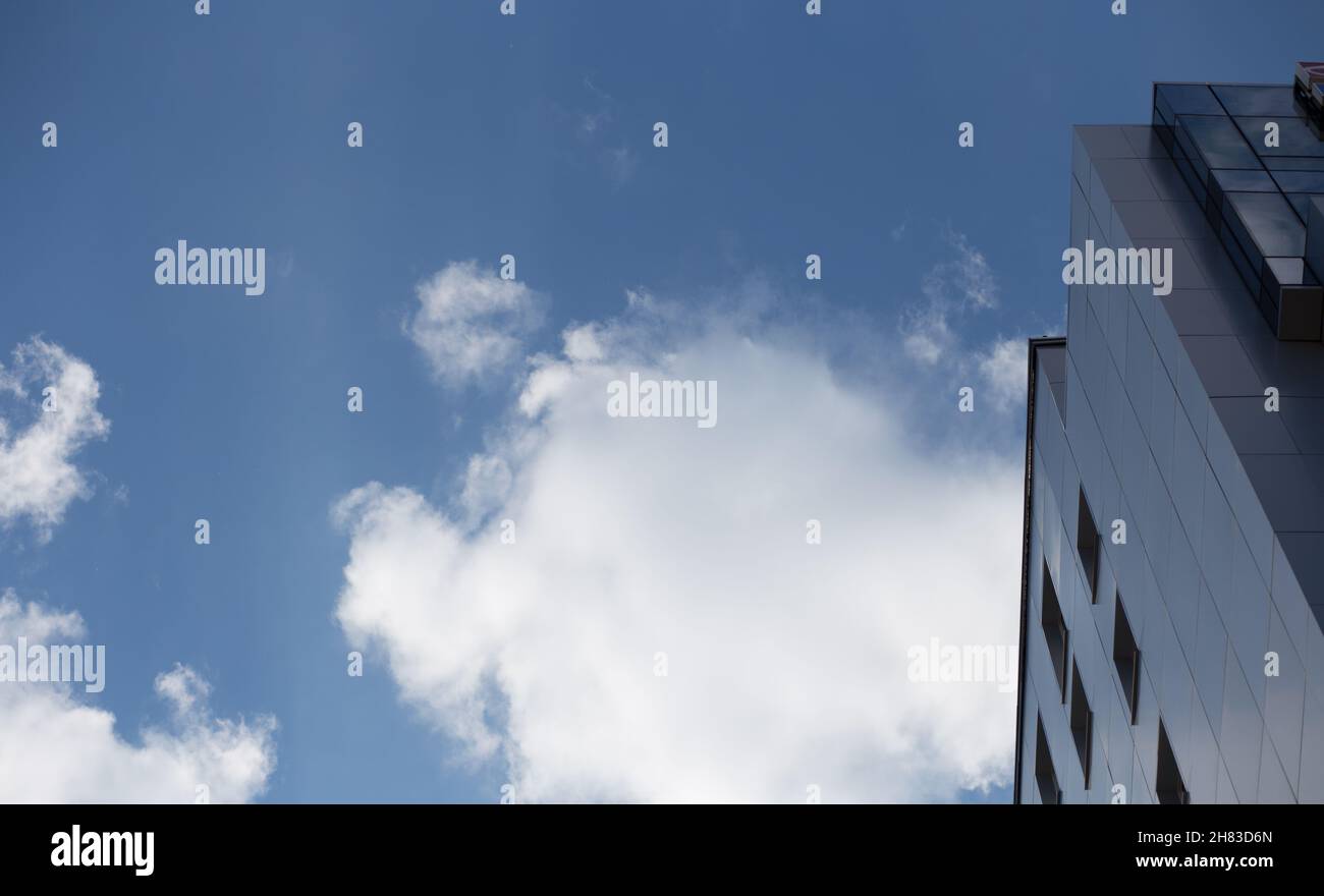 Side of a modern building with the sky background and copy space Stock ...