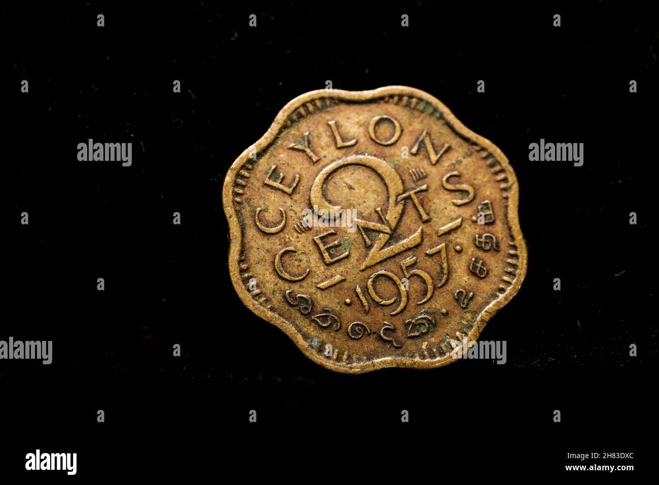 Close-up image of old 2 cent coin Stock Photo - Alamy