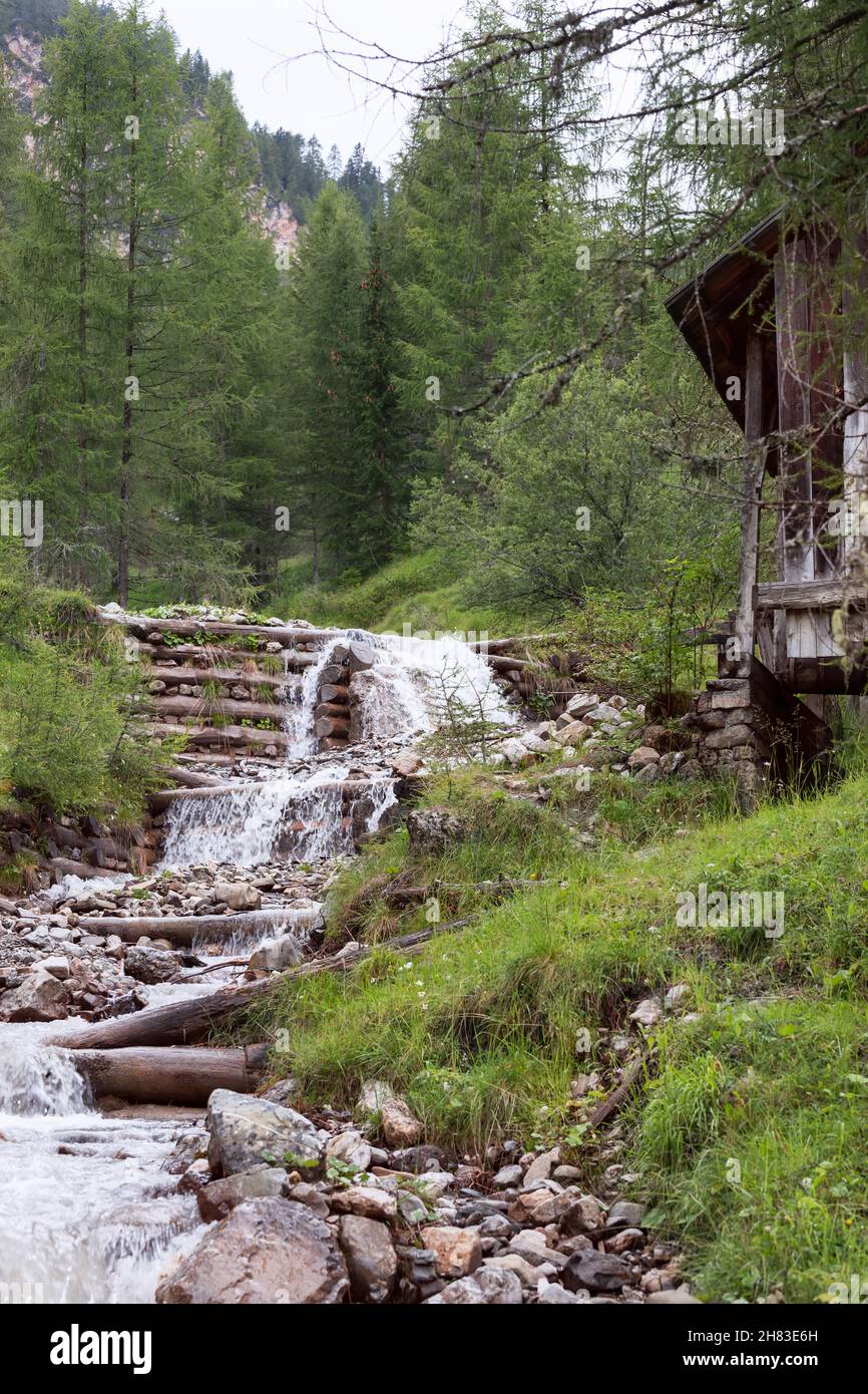 Mountain stream in the Italian Dolomites Stock Photo - Alamy