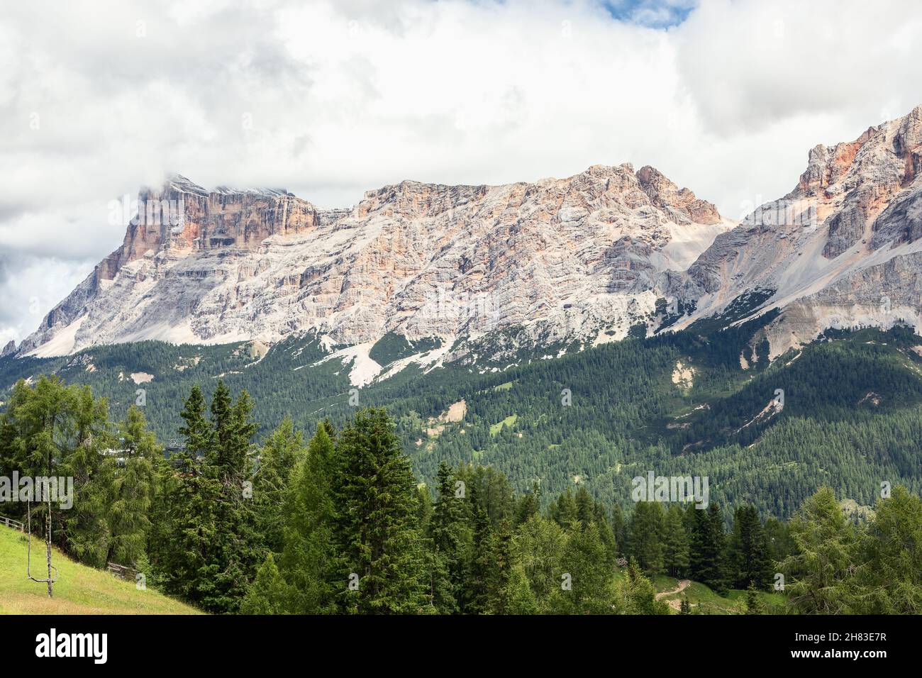 Italian Dolomites. View of rock formations and stone texture Stock ...