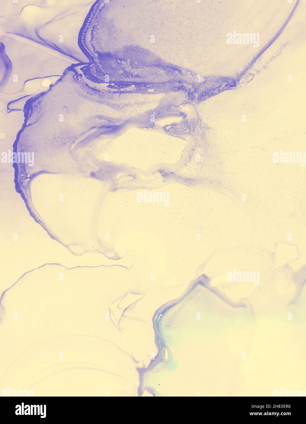 Wedding Invite Design. Yellow Pastel Fluid Water. Watercolor Color ...