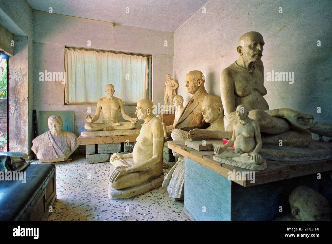 Statues in plaster of paris in the studio Mumbai Maharashtra India ...