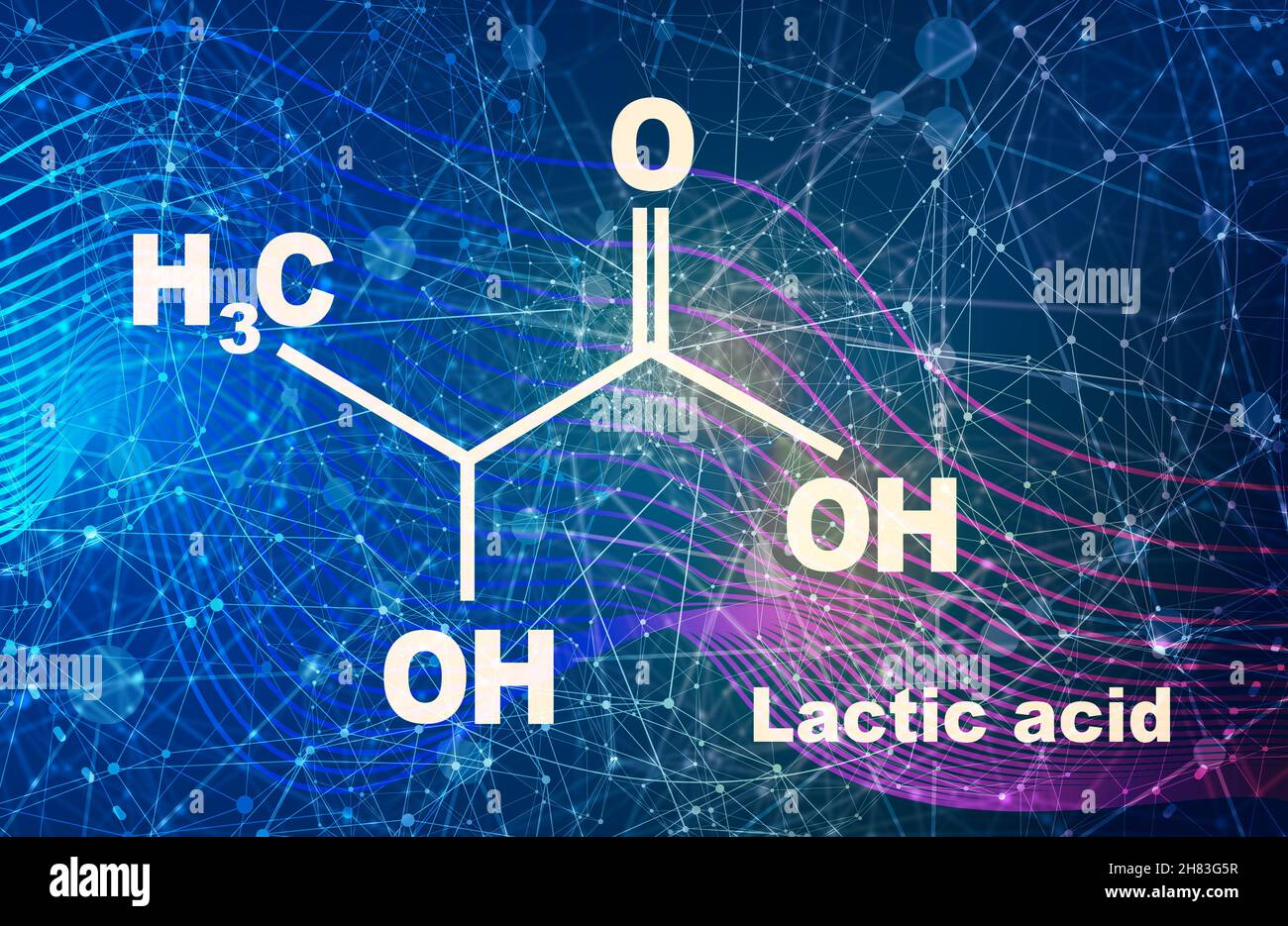 Lactic acid molecule. Structural chemical formula. Infographics ...