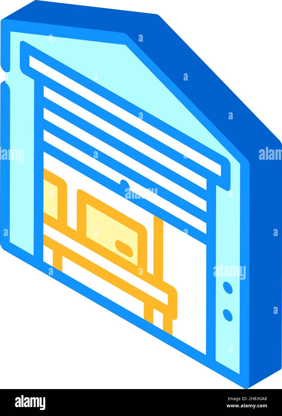 warehouse construction isometric icon vector illustration Stock Vector ...