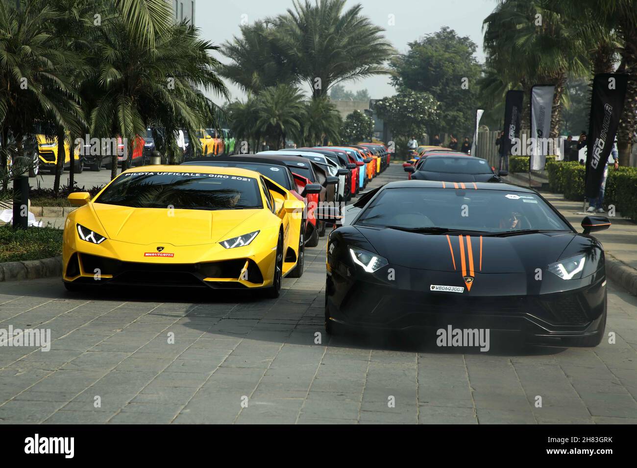 Gurugram, India. 26th Nov, 2021. Lamborghini owners from all over India ...