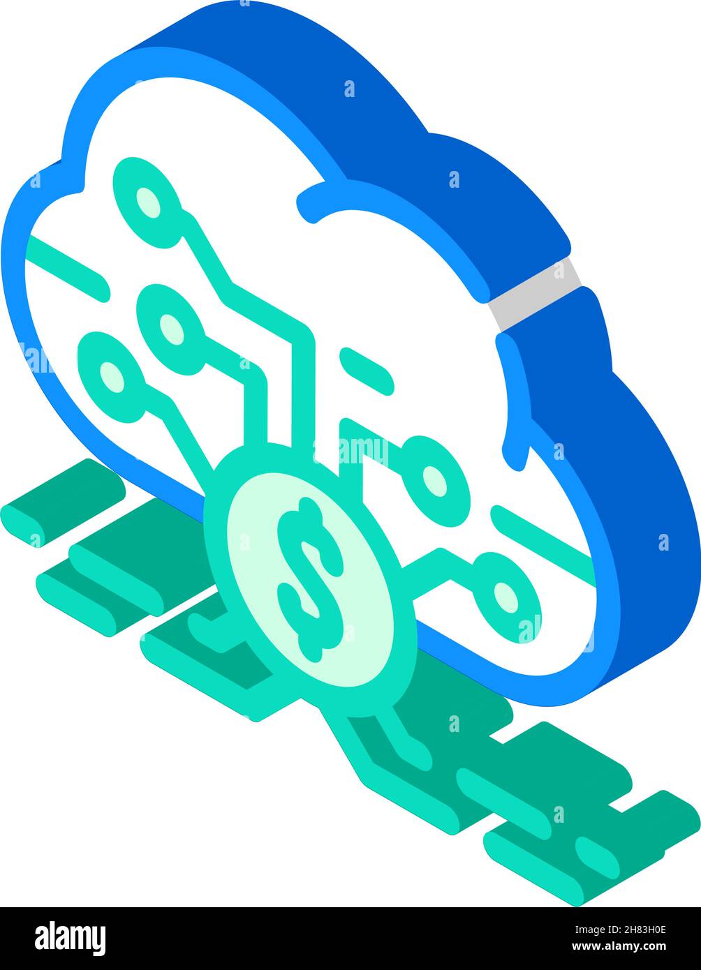 cloud business intelligence isometric icon vector illustration Stock ...