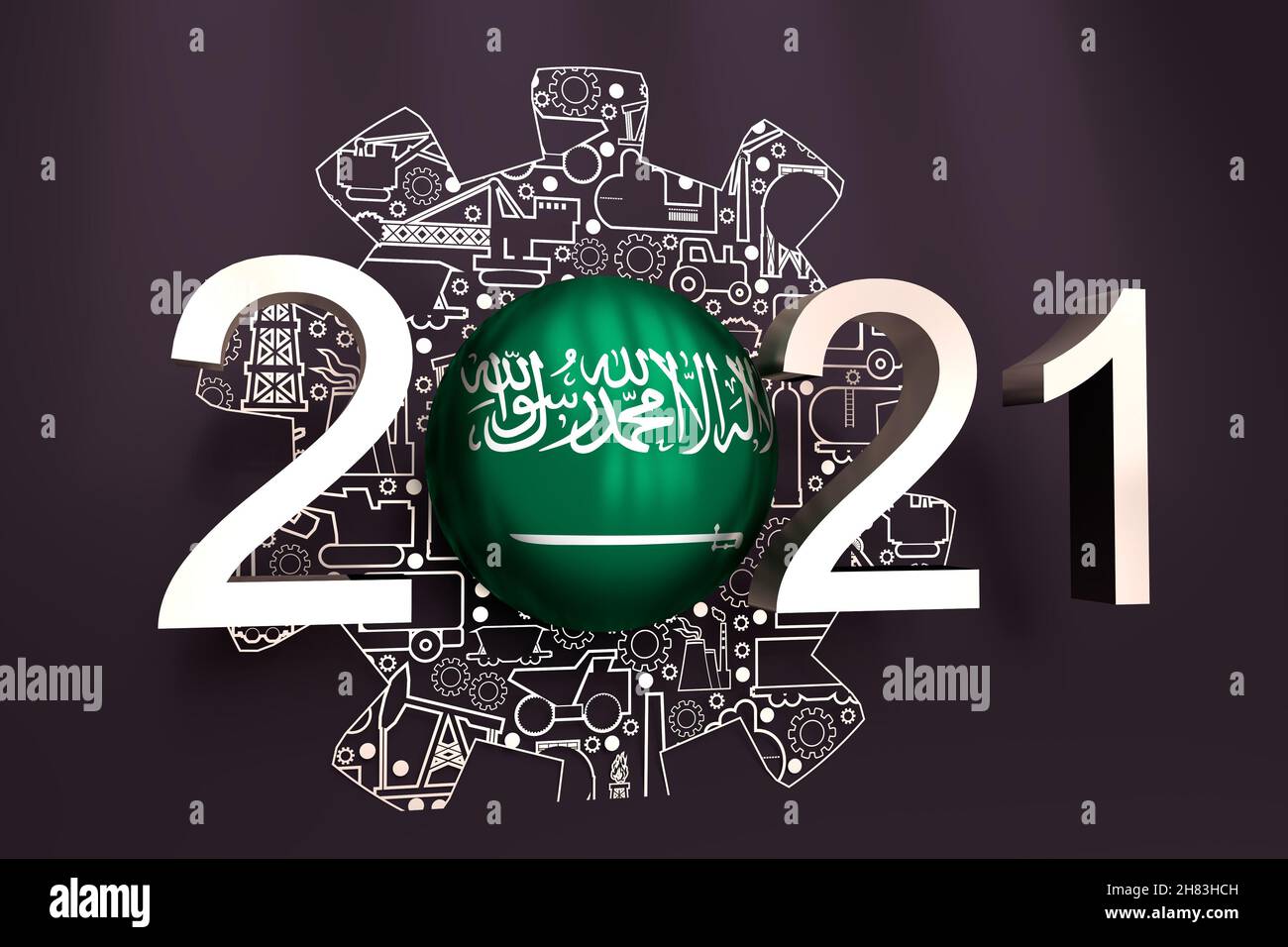 Concept of industry. Energy generation and heavy industry. Gear shape ...