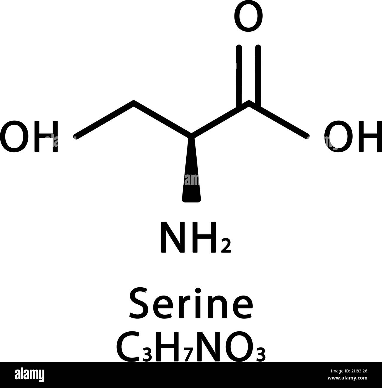 Serine molecular structure. Serine skeletal chemical formula. Chemical ...