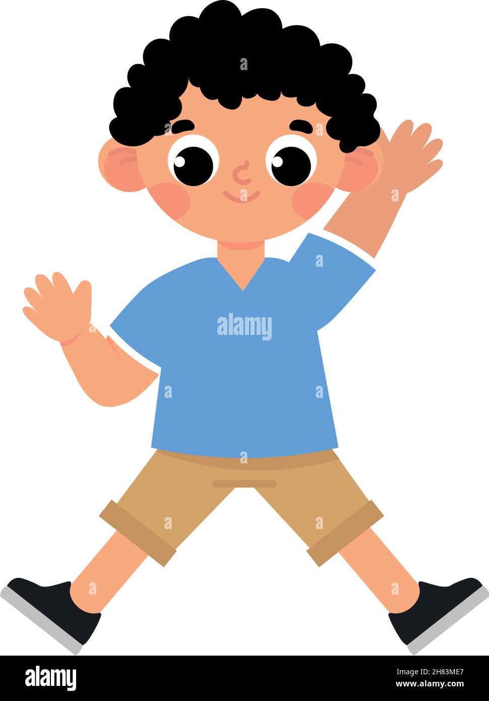 boy waving hand Stock Vector Image & Art - Alamy