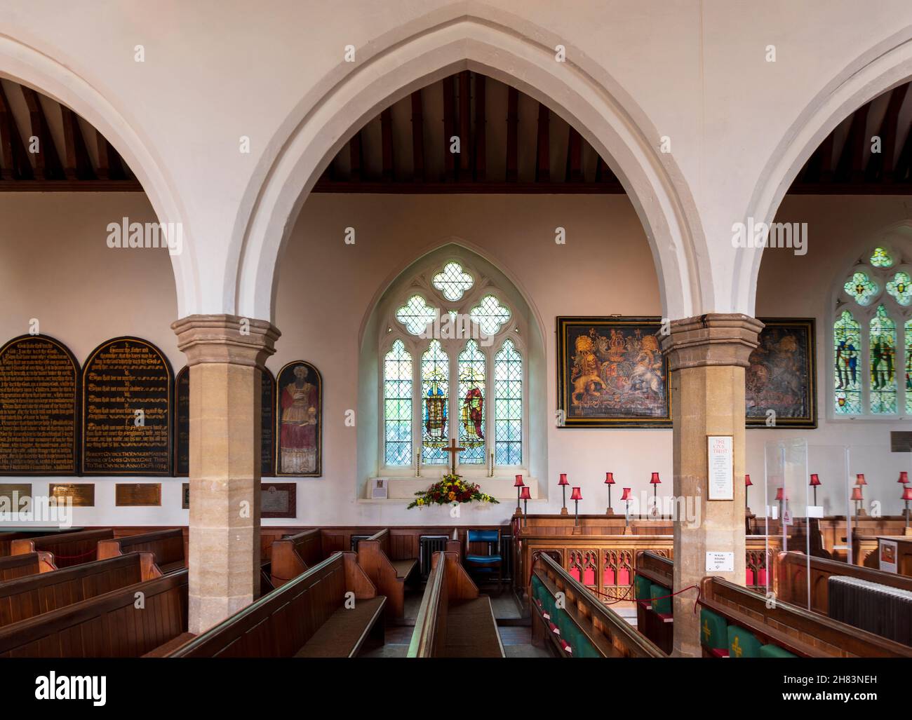 The interior of the parish church of Saint Michael, Minehead, Somerset ...