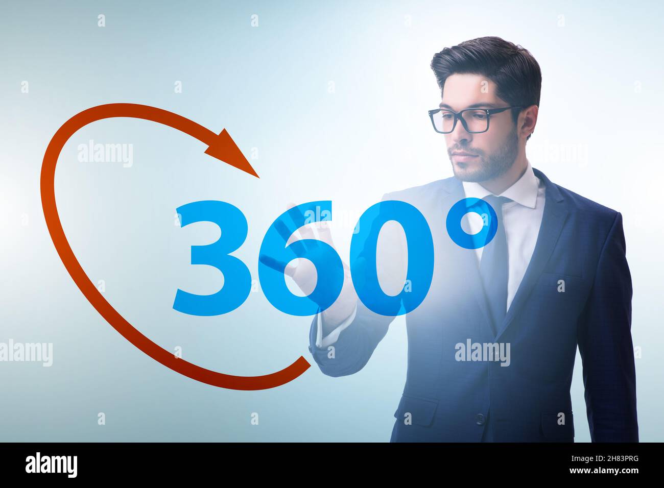 360 degree concept with the businessman Stock Photo - Alamy