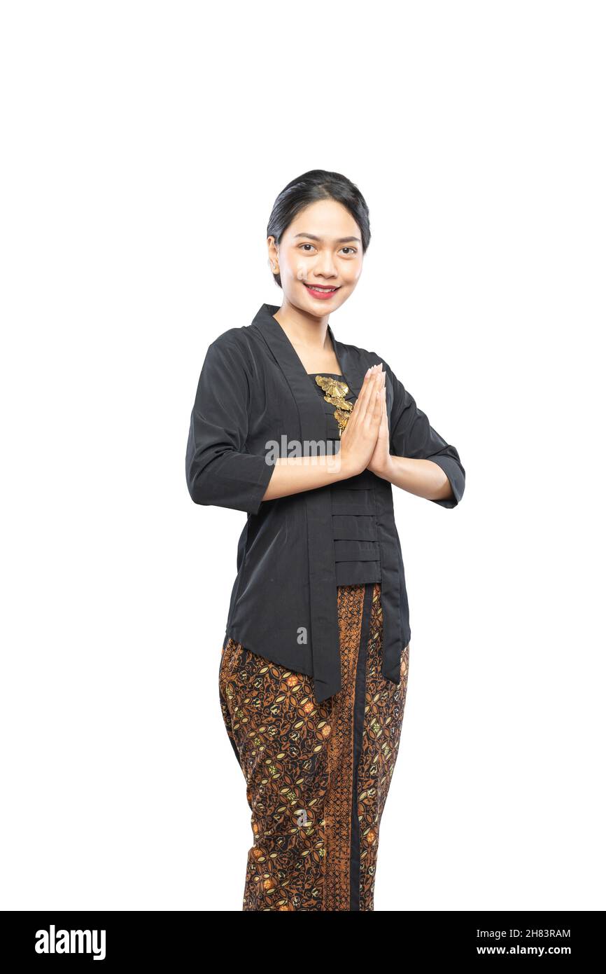 Indonesian woman with a beautiful face wearing a Kebaya Stock Photo - Alamy