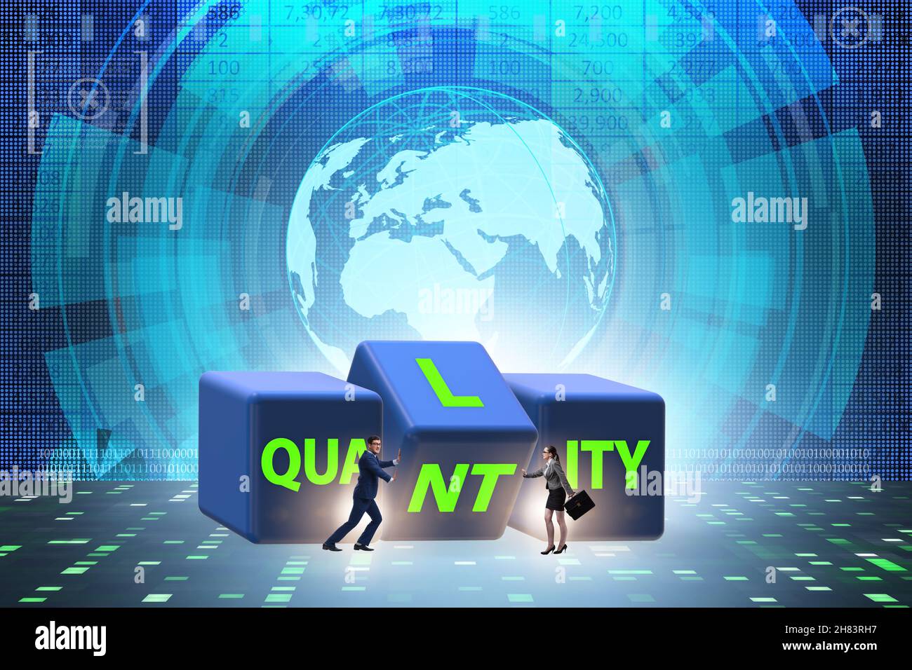 Dilemma of the quantity versus quality Stock Photo - Alamy