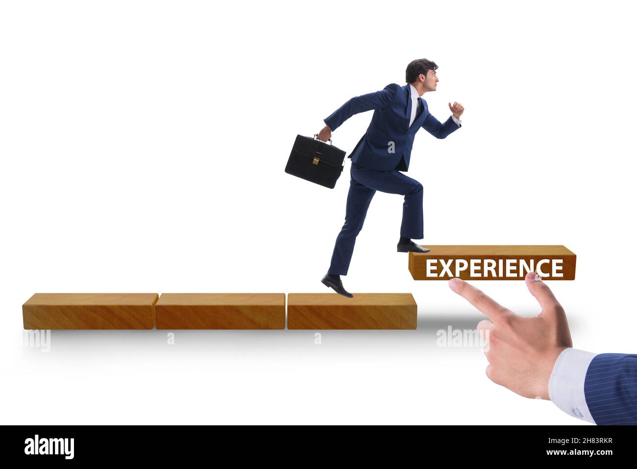 Experience business concept with the businessman Stock Photo - Alamy