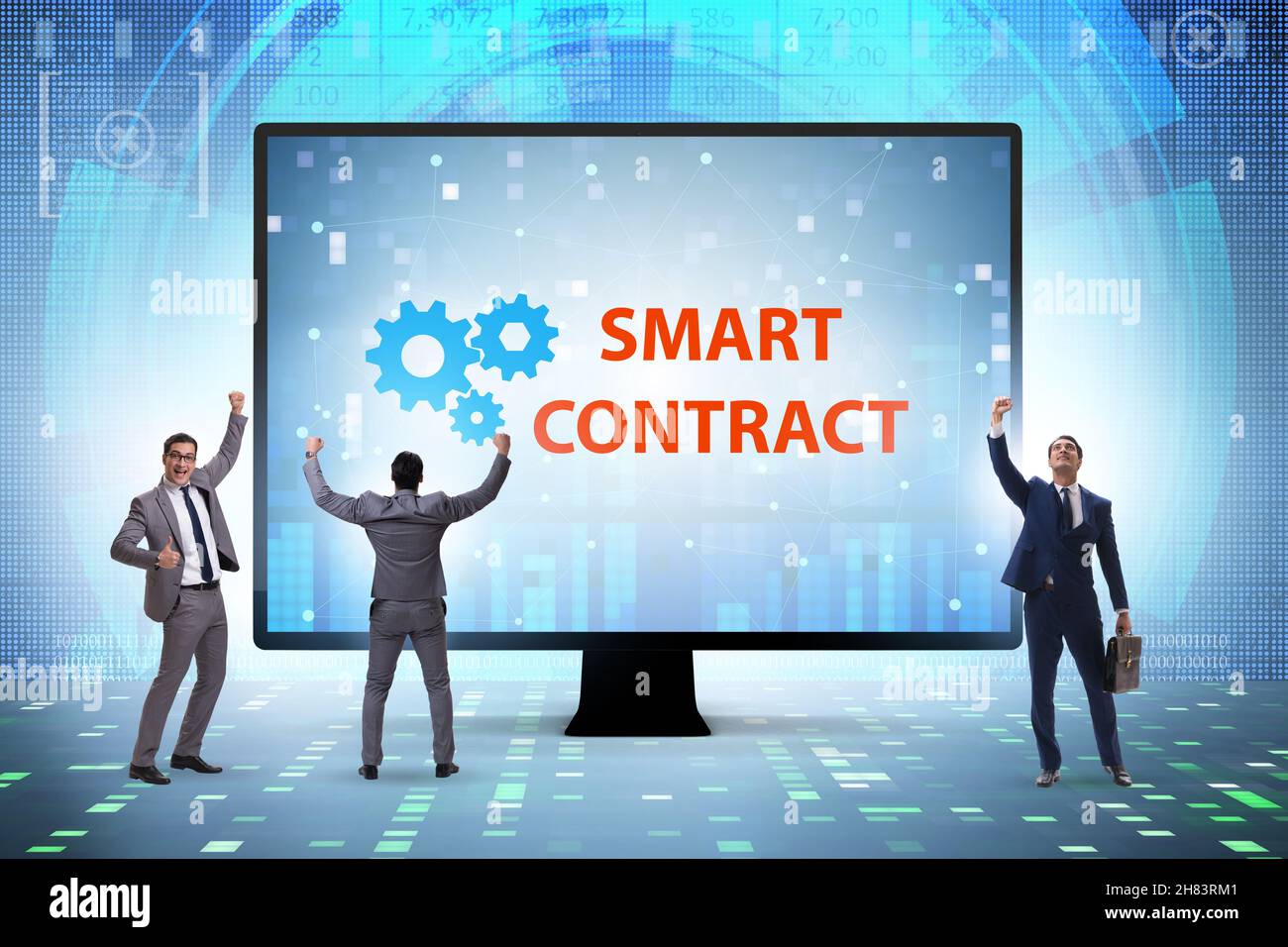 Smart contracts as illustration of the blockchain technology Stock ...