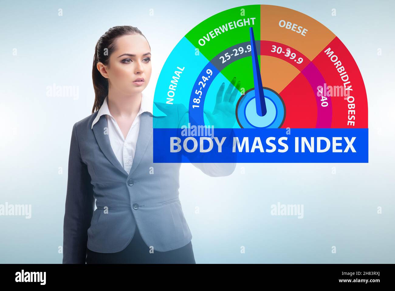 Concept of BMI - body mass index with the nutritionist Stock Photo - Alamy